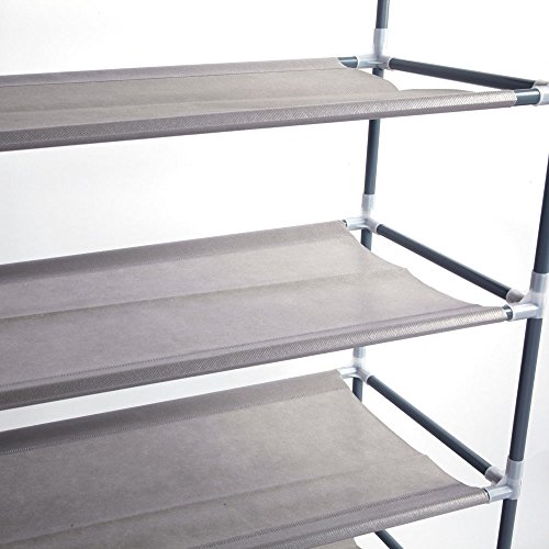 JASOYA Simple Assembly 10 Tiers Non-woven Fabric Shoe Rack,fashionble and convenient design, Gray