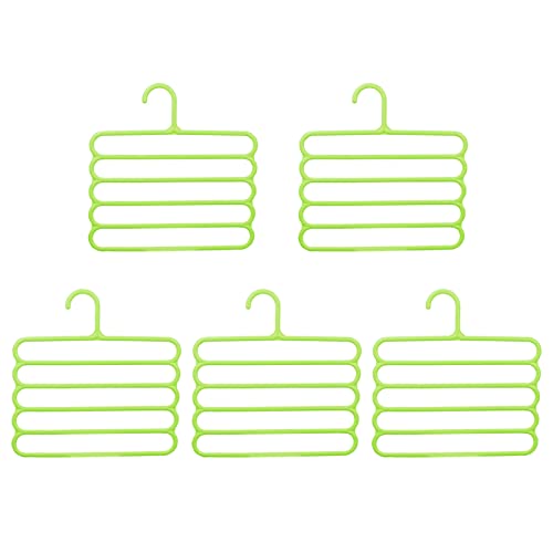 Pant Rack Hanger 5Pcs/Set Useful Space-Saving 5 Layers Closet Storage Organizer Green
