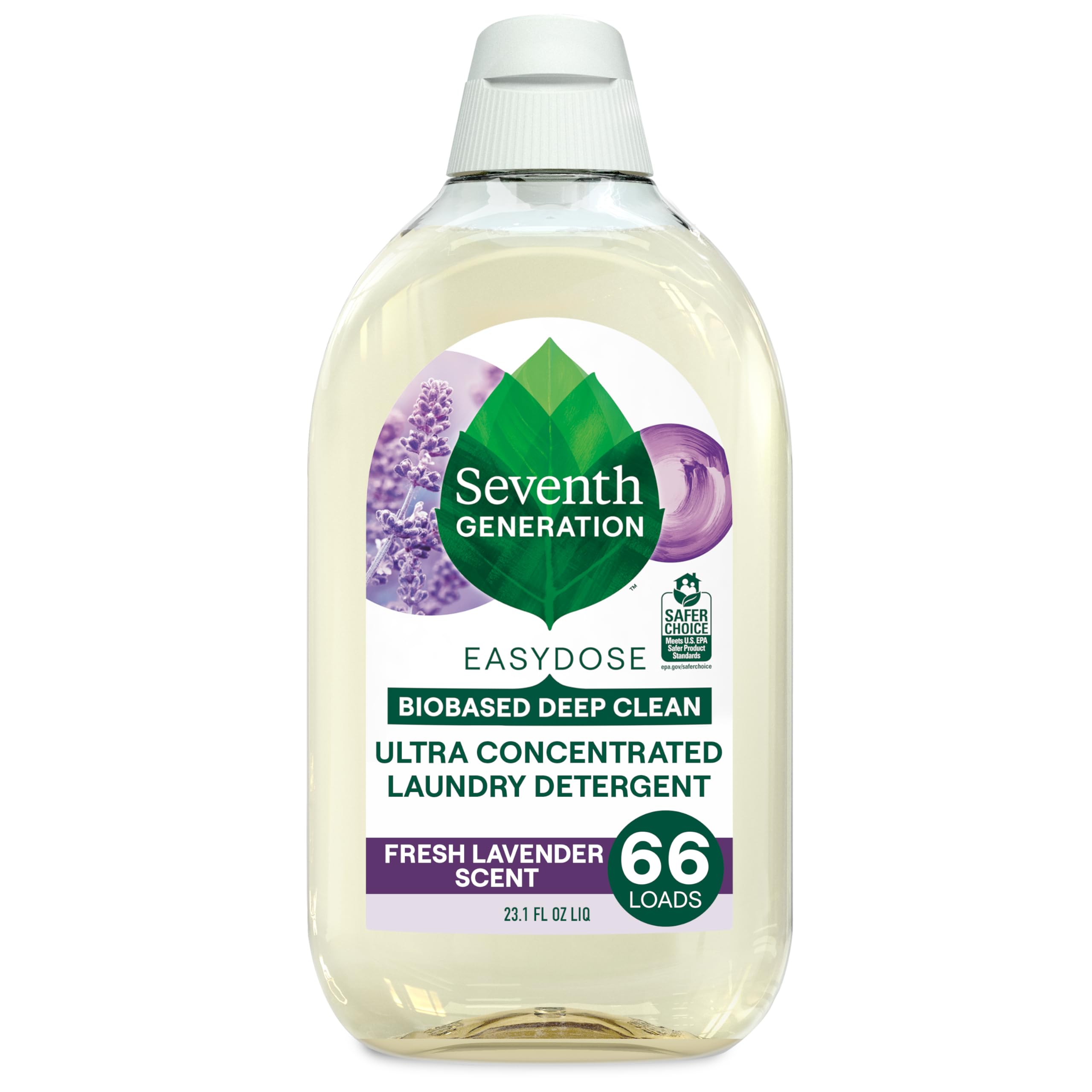 Seventh Generation EasyDose Laundry Detergent Fresh Lavender Ultra Concentrated Washing Detergent 23 oz