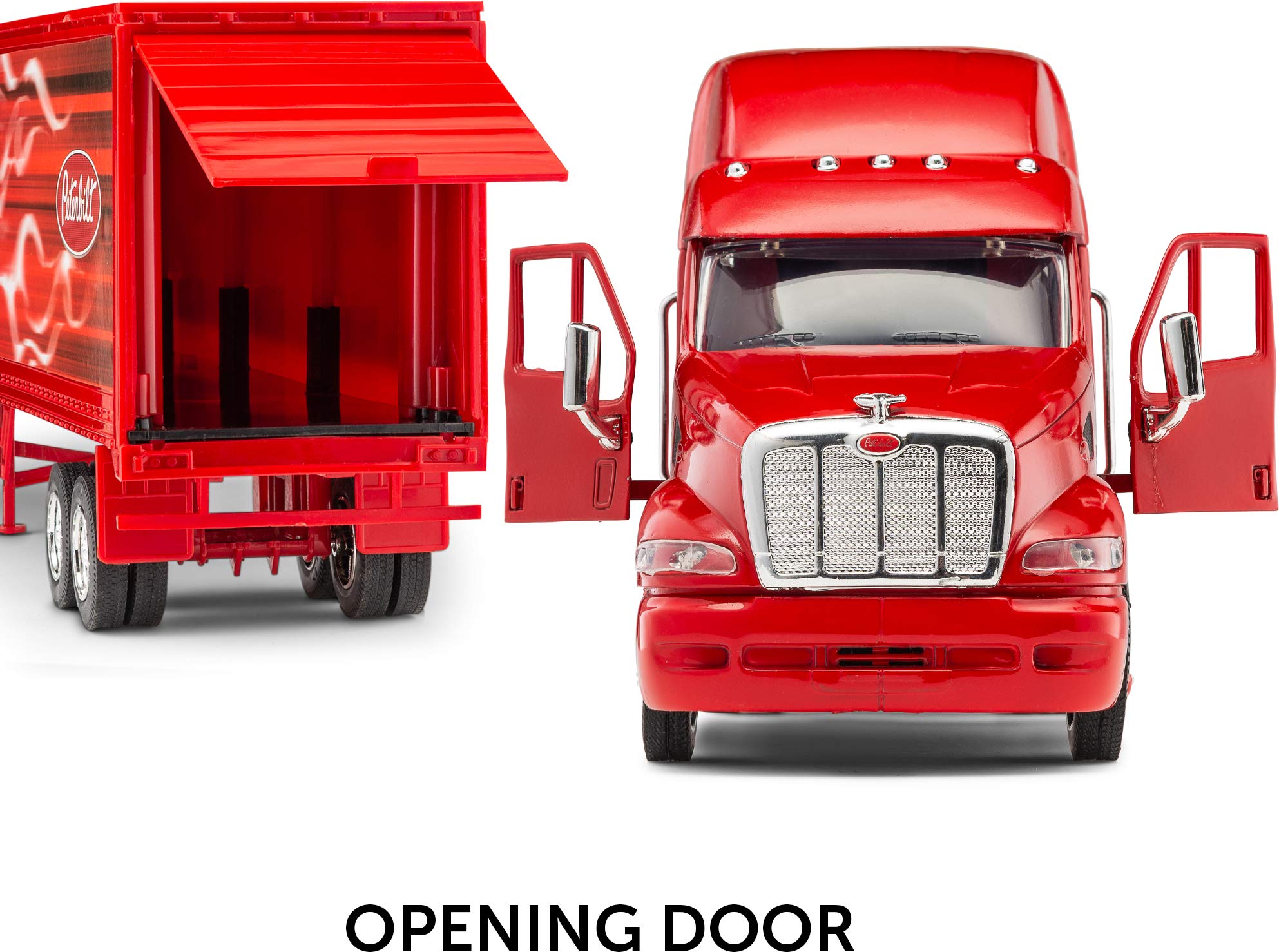 Wheel Master Peterbilt Tractor Trailer 387 Play Toy Truck Vehicle for Kids 1/32 Die Cast Scale,Designed, with Functions, Pre Built Semi, Realistic Look and Openable Doors Great Gift for Children