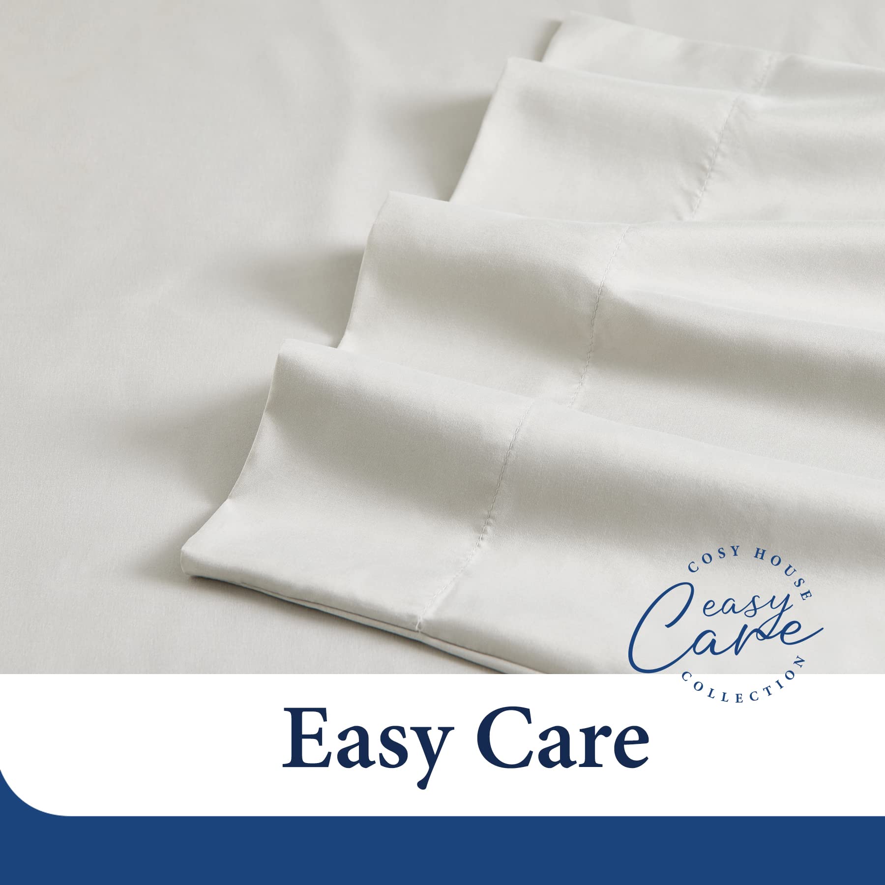 Cosy House Collection Luxury Rayon Derived from Bamboo Blend Ultra Soft Pillow Cases - Cooling & Breathable - Set of 2 Pillowcases with Envelope Closure (Standard, White)
