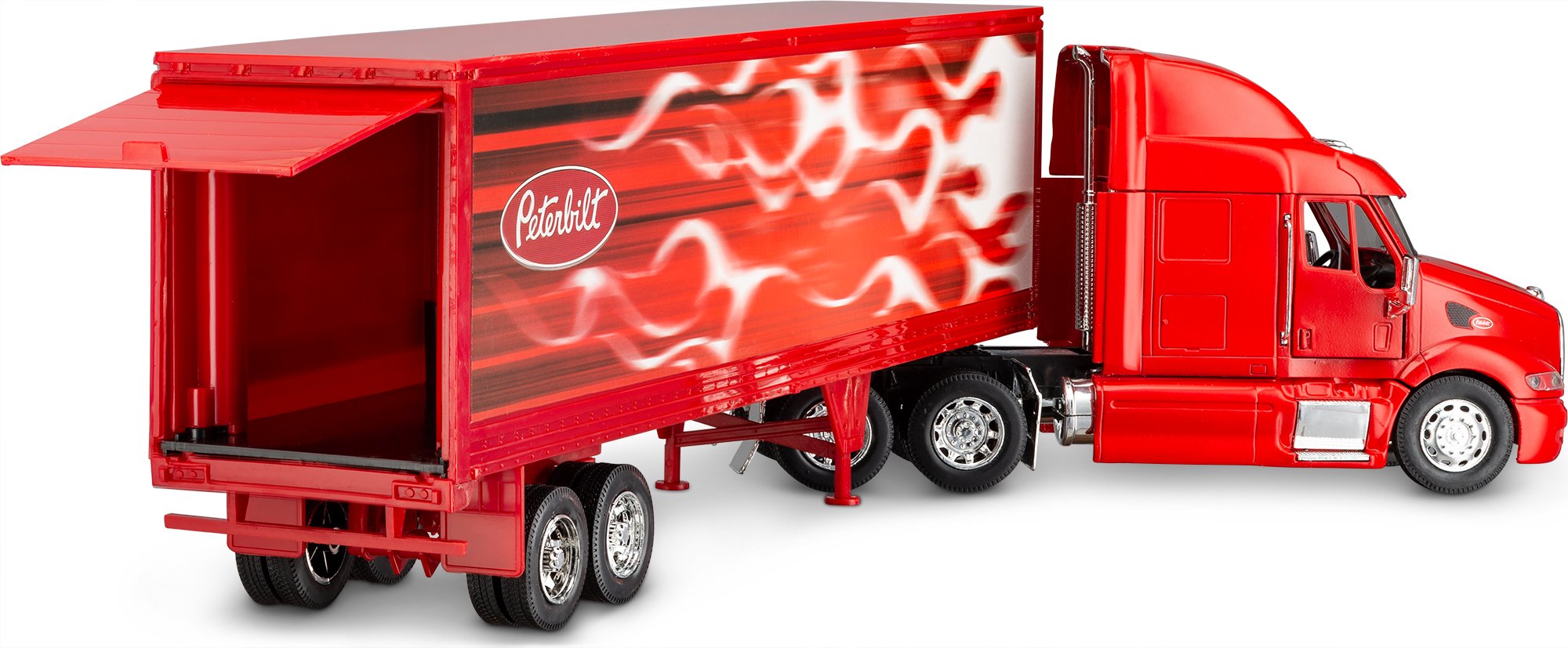 Wheel Master Peterbilt Tractor Trailer 387 Play Toy Truck Vehicle for Kids 1/32 Die Cast Scale,Designed, with Functions, Pre Built Semi, Realistic Look and Openable Doors Great Gift for Children