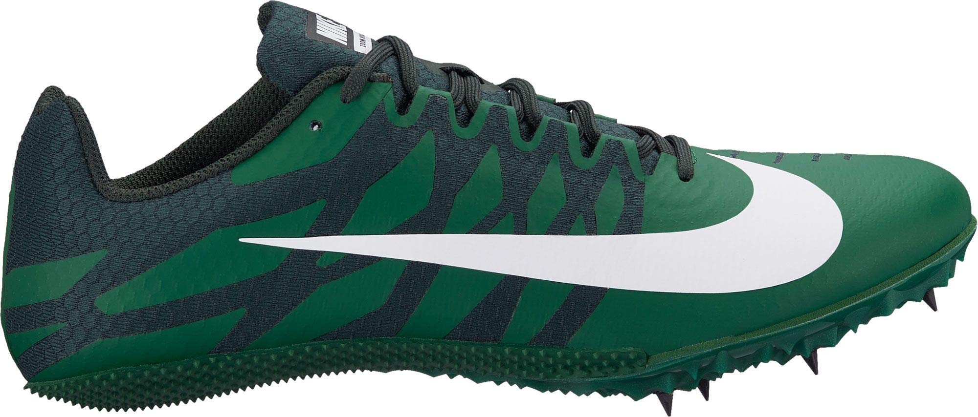 Nike Unisex Zoom Rival S 9 Track Spike (Gorge Green/White-Outdoor Green-Black, Numeric_14)