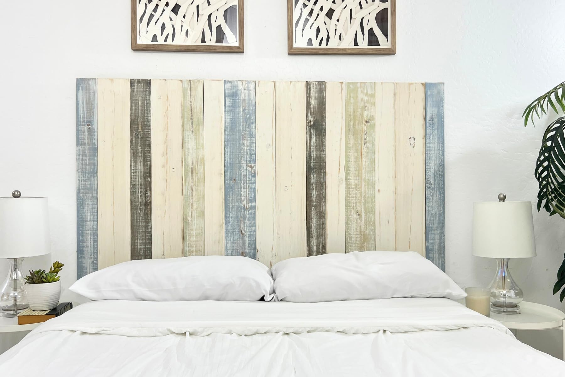Barn Walls Solid Wood Headboard California King Size Farmhouse with Smooth Natural Wood Grain, Handcrafted Wall-Mounted Panel Head Board, Adjustable Height, Modern Farmhouse Bedroom, Built to Last