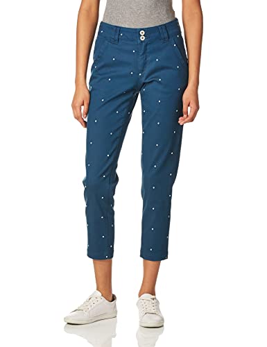 JAG Jeans Women's Flora Chino Crop-Legacy, Pacific Polka dot, 4