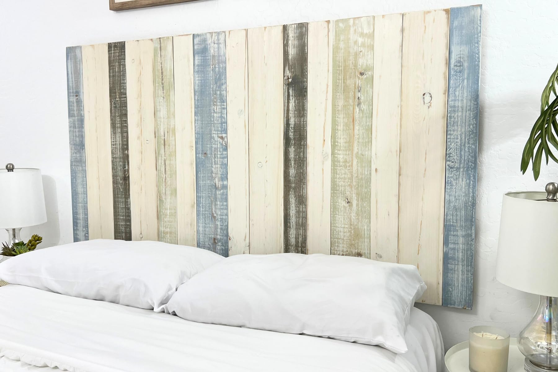 Barn Walls Solid Wood Headboard California King Size Farmhouse with Smooth Natural Wood Grain, Handcrafted Wall-Mounted Panel Head Board, Adjustable Height, Modern Farmhouse Bedroom, Built to Last