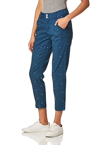 JAG Jeans Women's Flora Chino Crop-Legacy, Pacific Polka dot, 4