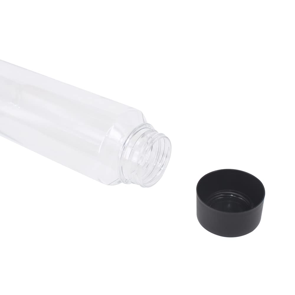 zmybcpack 12 Pack 13.6 OZ (400 ml) Clear PET Plastic Juice Bottles With Black Lids Smoothie Ideal For Milk and Other Beverage