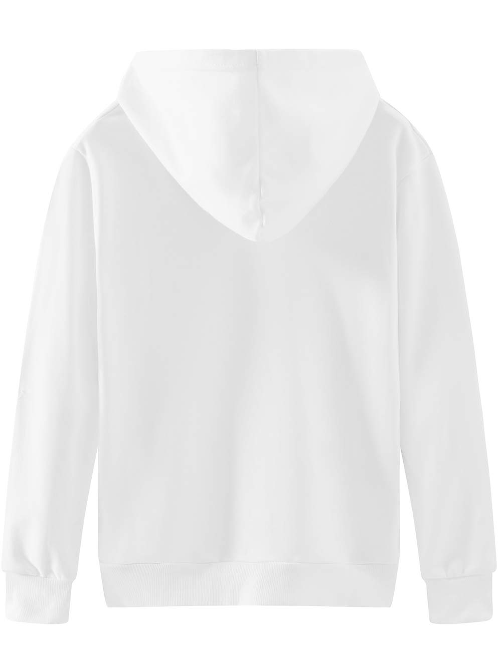 Spring&Gege Youth Solid Pullover Sport Hoodies Soft Kids Hooded Sweatshirts for Boys and Girls Size 9-10 Years White