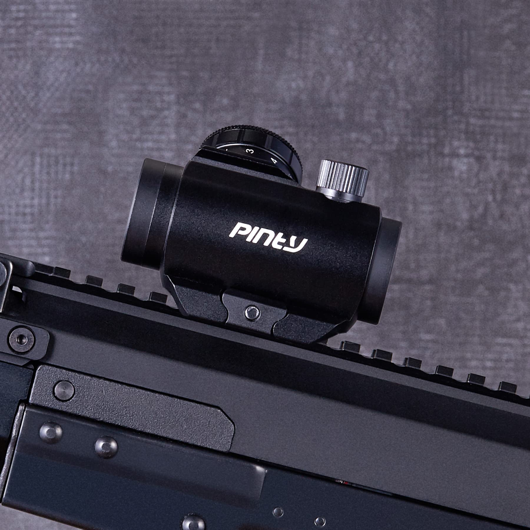 Pinty 1x25mm Tactical Red Dot Sight 3-4 MOA Compact Red Dot Scope 1” Riser Mount for Cowitness with Iron Sights Waterproof and Shockproof Scratch Resistant Amber Lens