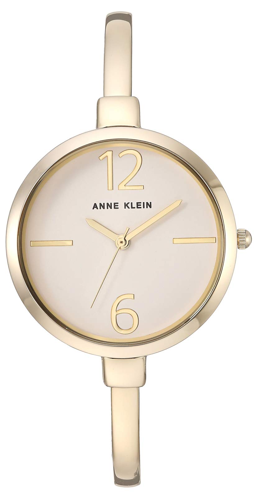 Anne Klein Women's AK/3290LPST Gold-Tone Bangle Watch and Premium Crystal Accented Bracelet Set