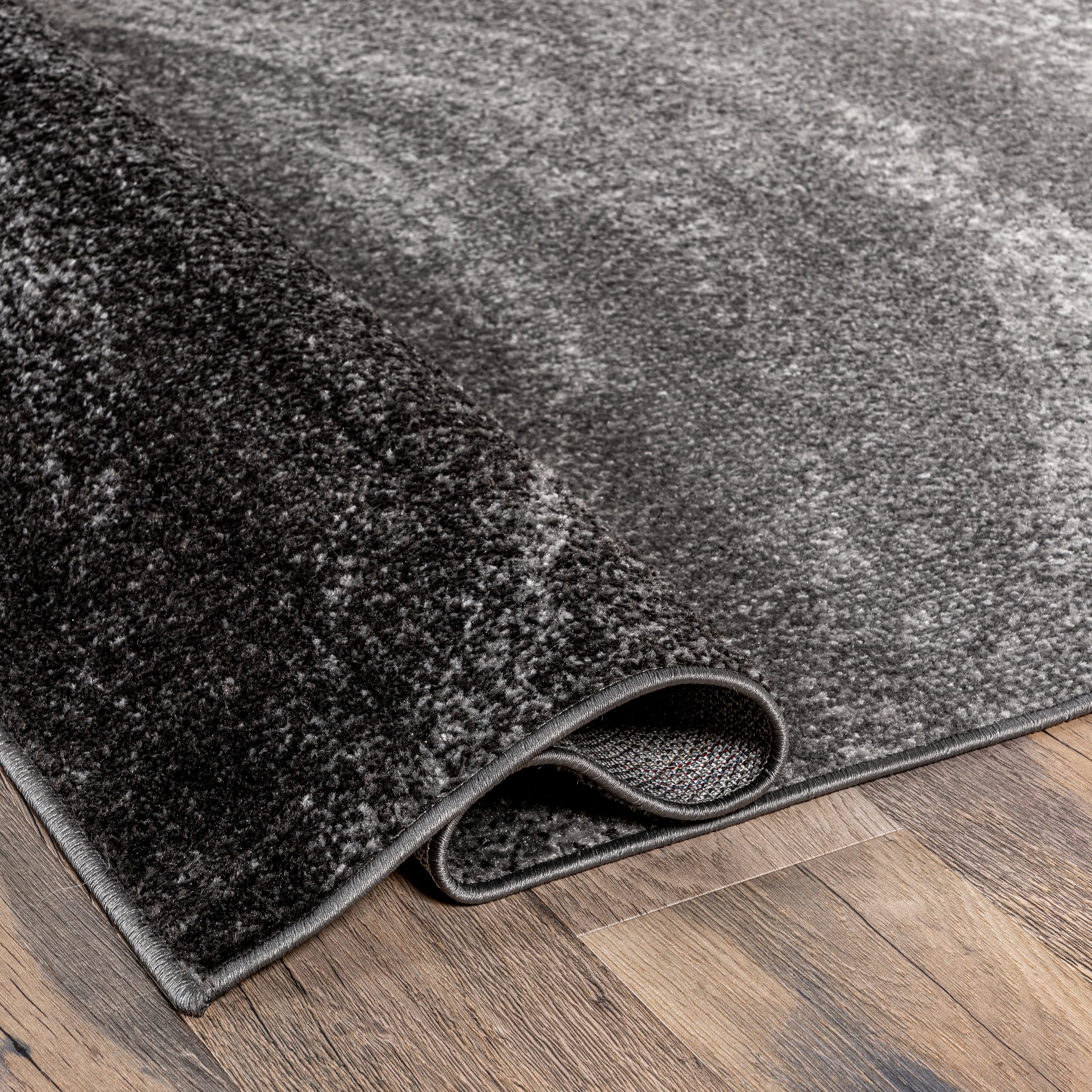 nuLOOM 2' x 12' Performance Indoor Area Rug, Non-Shed, Power Loomed High-Traffic Area Rug for Living Room, Bedroom, Home, Julene Charcoal