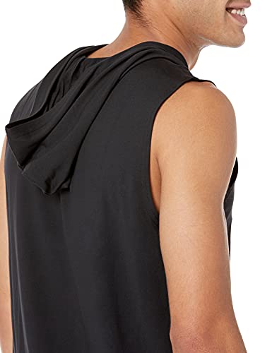 Amazon Essentials Men's Tech Stretch Sleeveless Hoodie, Black, Small