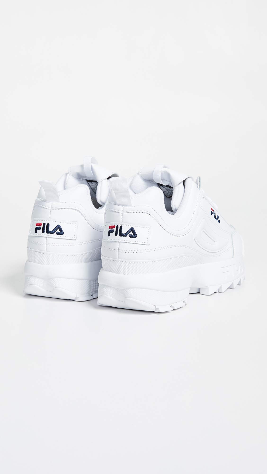 Fila Men's Disruptor II Premium Shoes, White/Fila Navy/Fila Red - 11.5