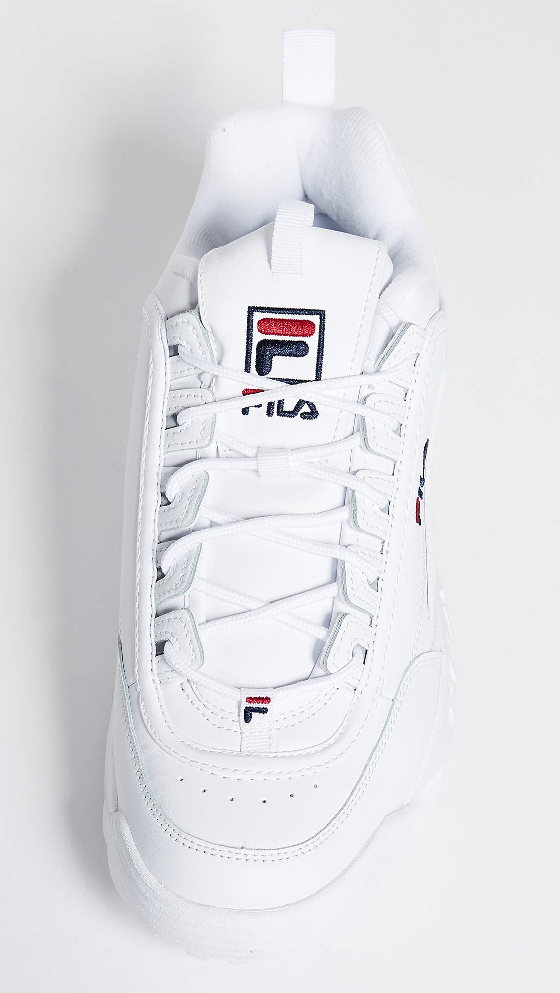 Fila Men's Disruptor II Premium Shoes, White/Fila Navy/Fila Red - 11.5