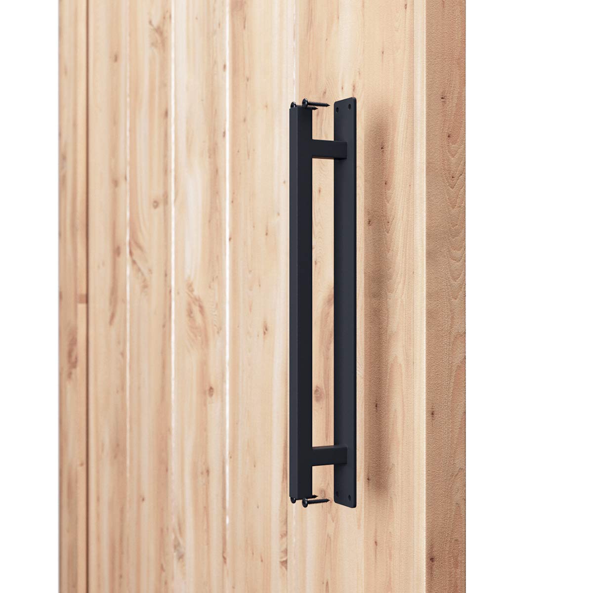 SMARTSTANDARD 12β Rustic Barn Door Handle for Sliding Door, Heavy Duty Barn Door Pull, Antique Long Base Gate Handle