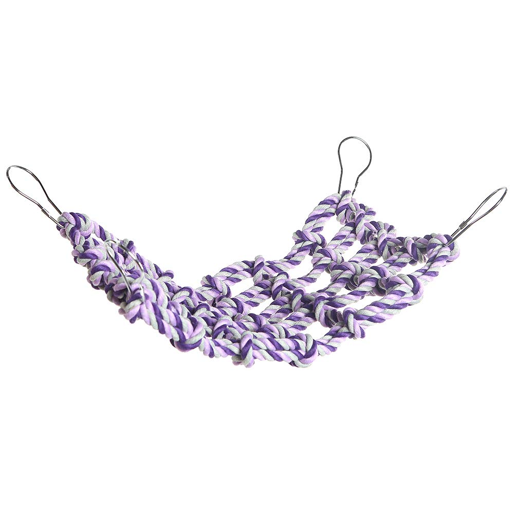 Niteangel Small Animal Activity Toy, Rat and Ferret Cotton Rope Nets (Purple)