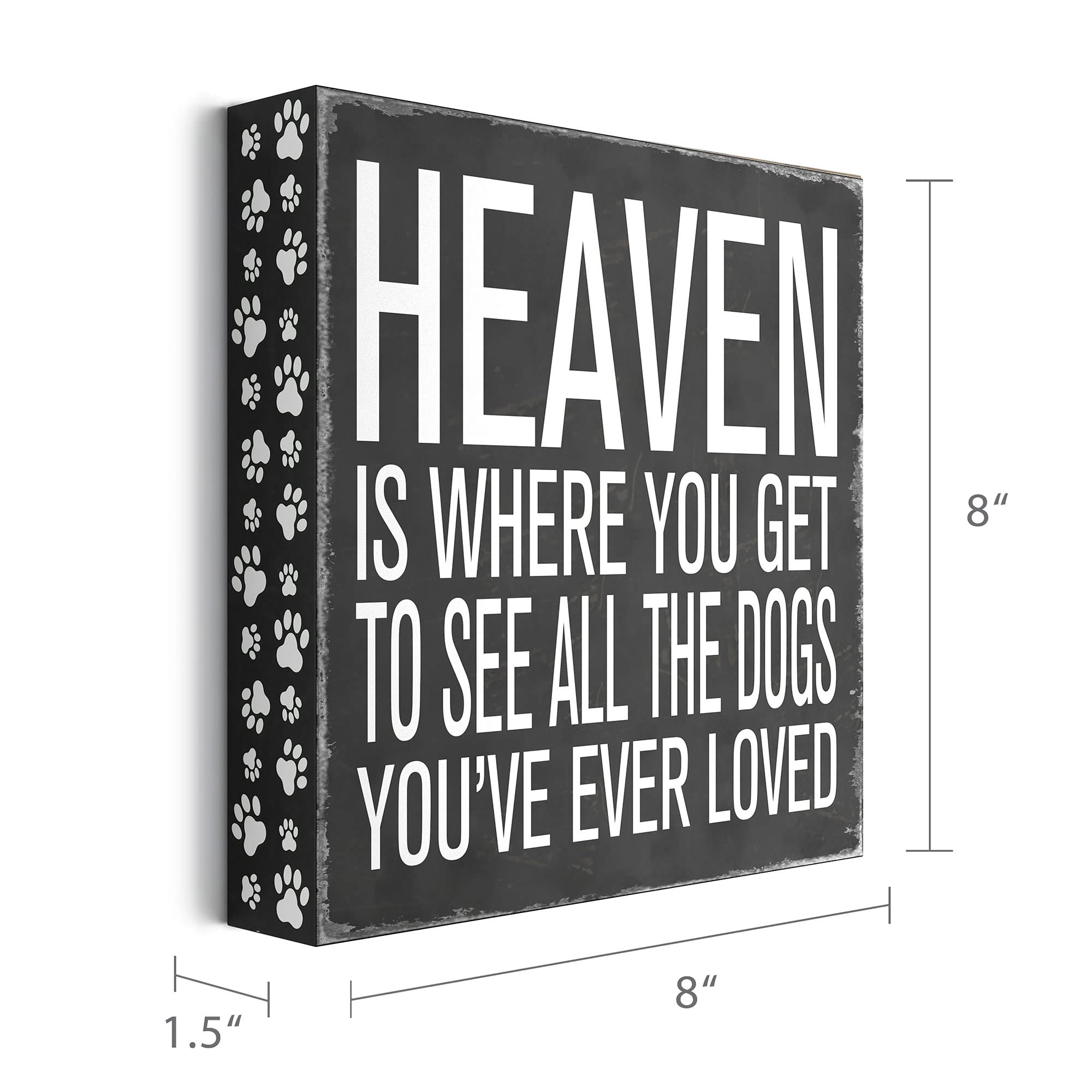 Barnyard Designs Wooden Box Sign Motivational Desk Decor, Primitive Decor Office Desk Decorations for Women Office or Bathroom Shelf Inspirational, Spiritual (Heaven is Where)
