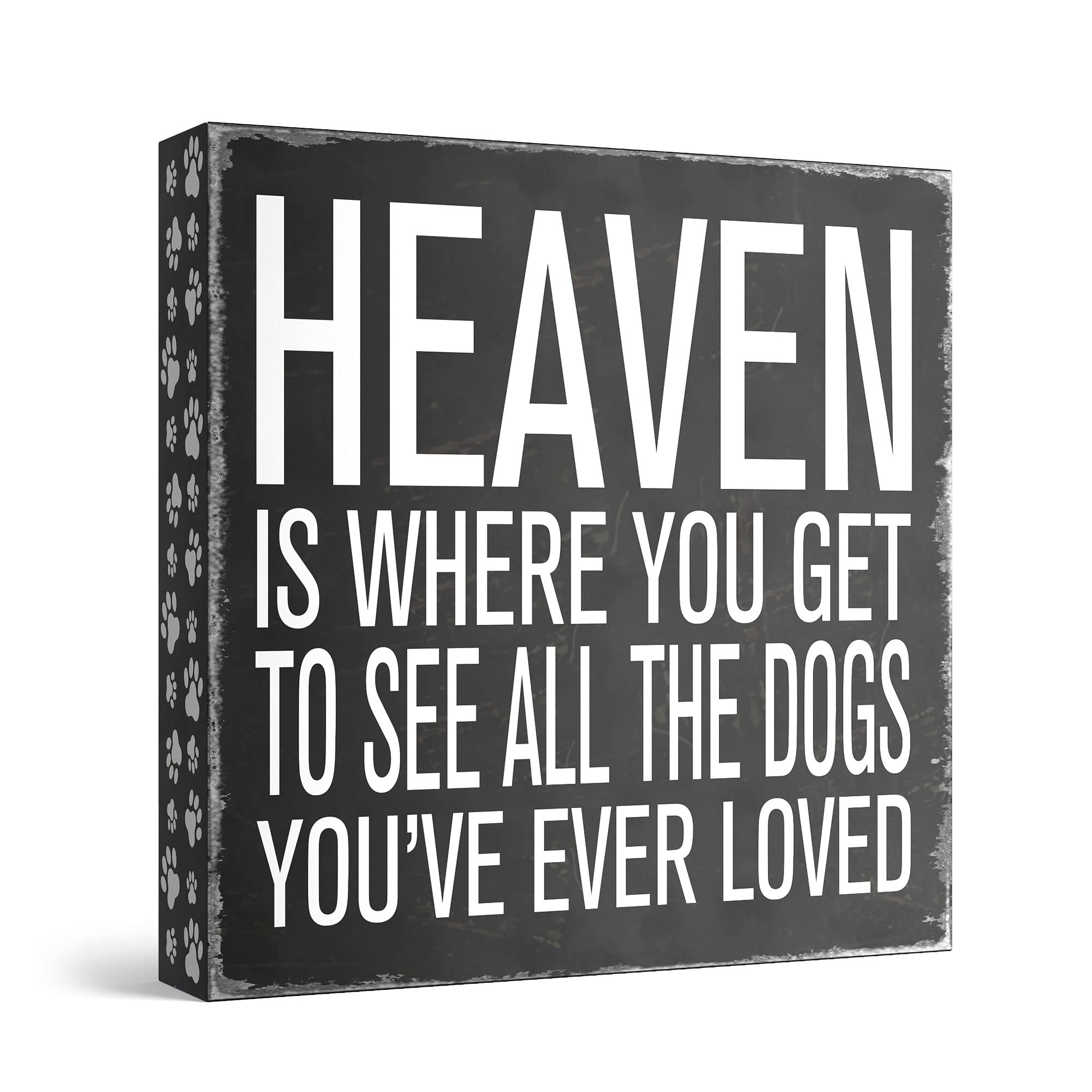 Barnyard Designs Wooden Box Sign Motivational Desk Decor, Primitive Decor Office Desk Decorations for Women Office or Bathroom Shelf Inspirational, Spiritual (Heaven is Where)