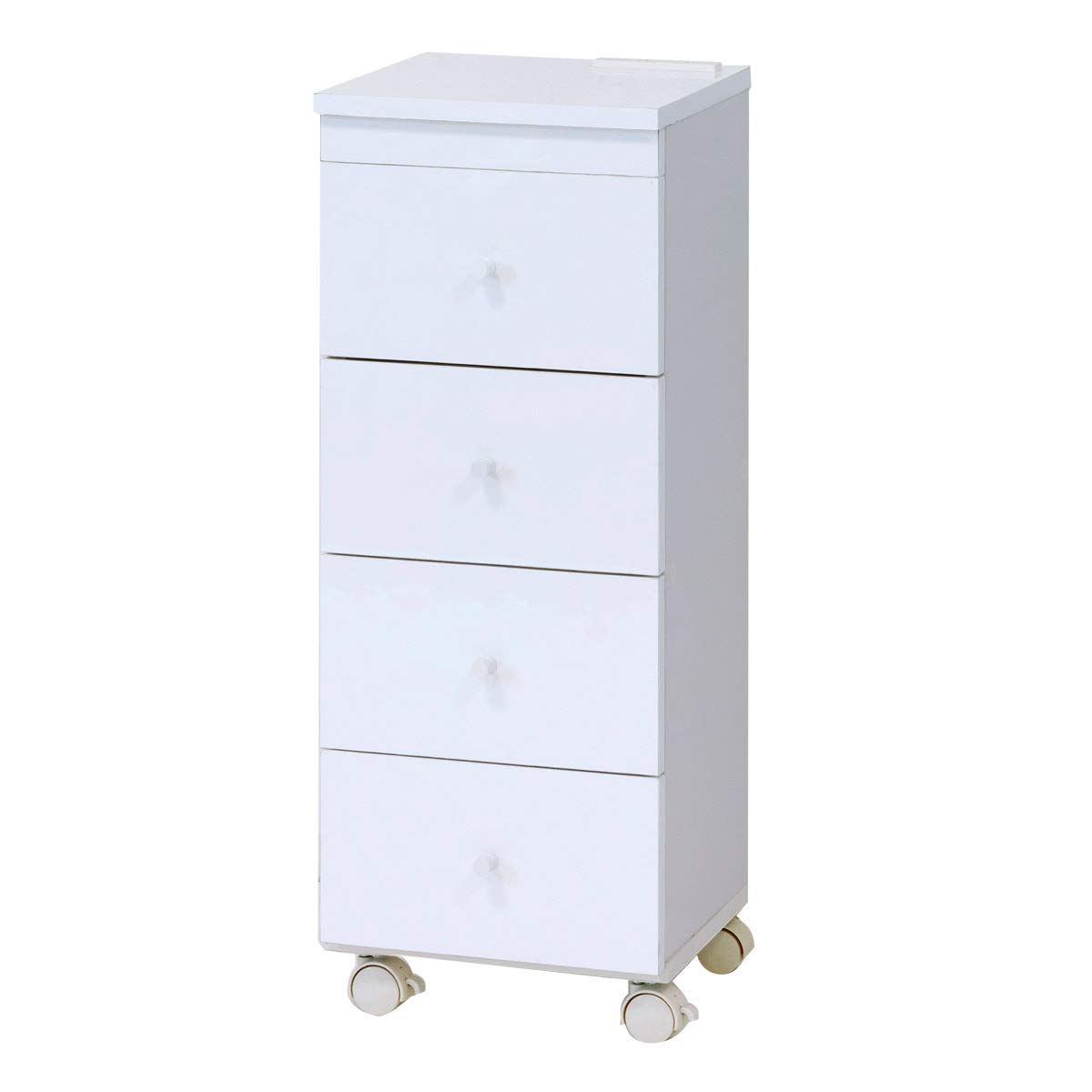 Crocio Slim Wagon, Laundry Storage, White, With Casters, Width 11.8 inches (30 cm)