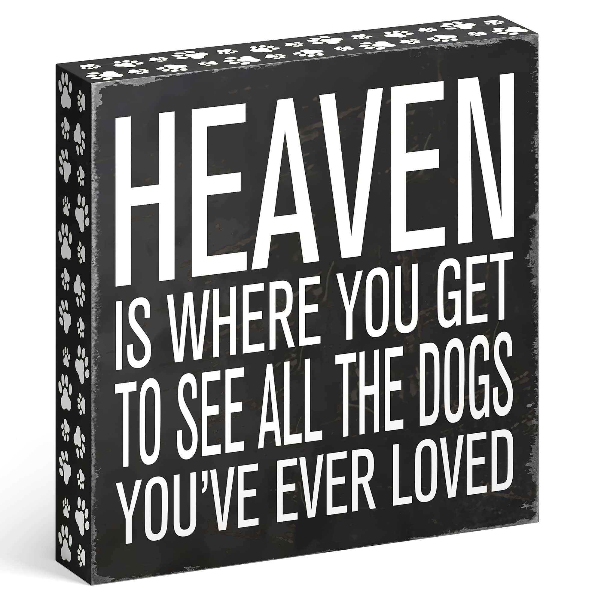 Barnyard Designs Wooden Box Sign Motivational Desk Decor, Primitive Decor Office Desk Decorations for Women Office or Bathroom Shelf Inspirational, Spiritual (Heaven is Where)