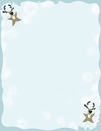 Great Papers! Reindeer Snow Angel Holiday Letterhead, 8.5" x 11", 80 sheets (2018022)