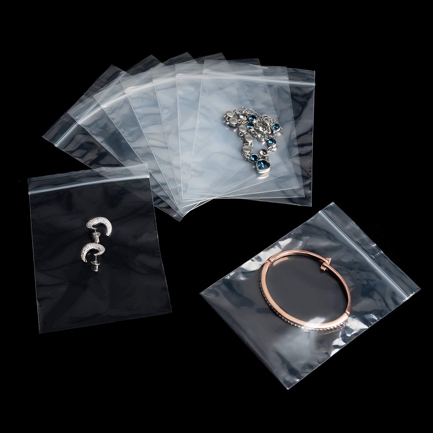 Cherodada 3" x 4" (200 pcs) 2 Mil Small Clear Plastic Zip Bags Resealable Baggies for Jewelry, Gift Card, Candy, Electronics