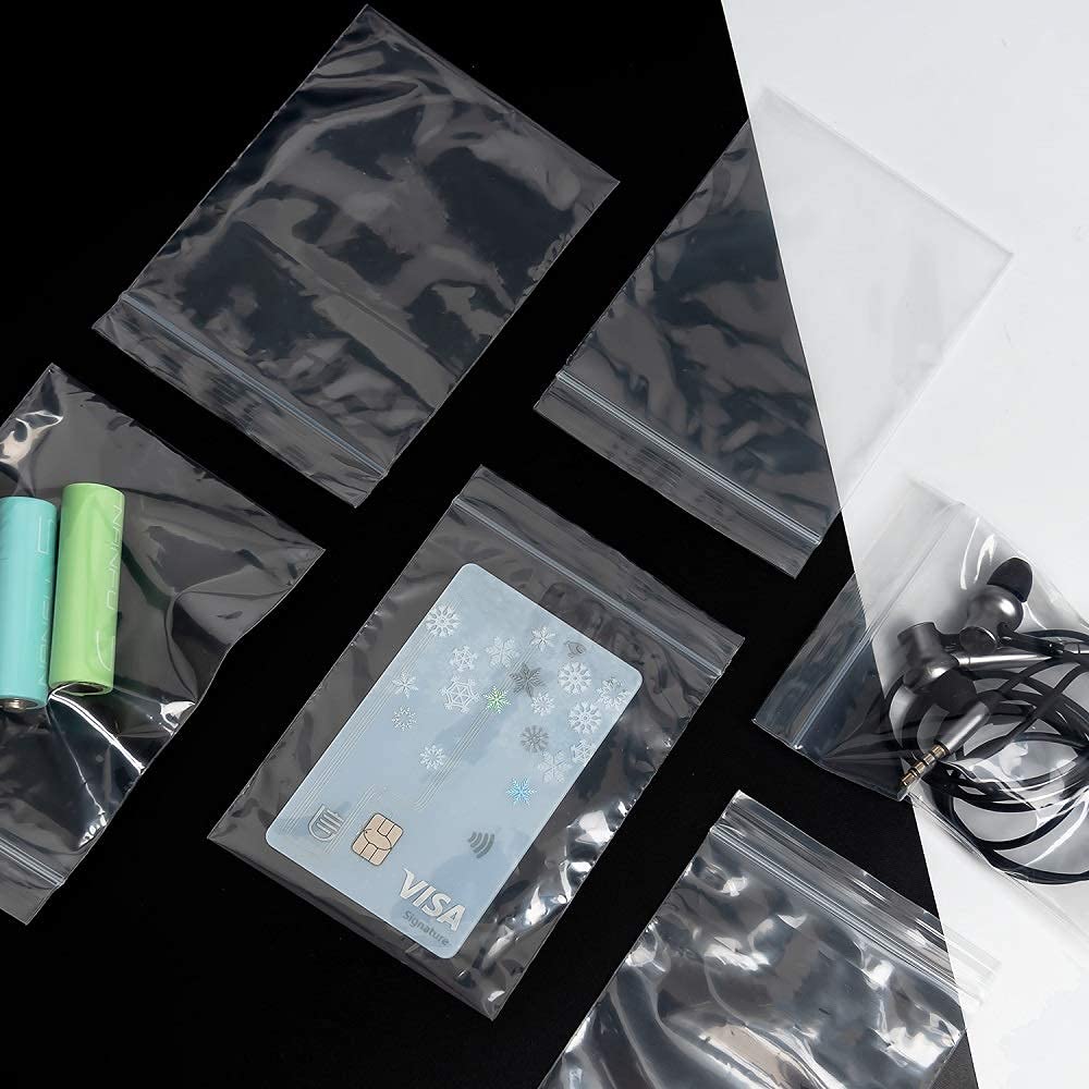 Cherodada 3" x 4" (200 pcs) 2 Mil Small Clear Plastic Zip Bags Resealable Baggies for Jewelry, Gift Card, Candy, Electronics