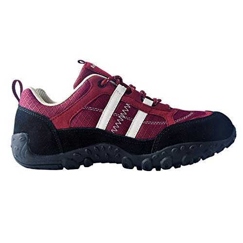 Knixmax Women's Hiking Shoes Lightweight Non-Slip Climbing Trekking Sneakers for Woman Camping Backpacking Shoe Wine Red Size 8 US/EU 39