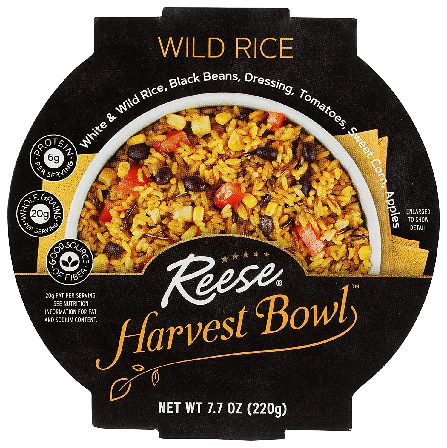 Reese Wild Rice Harvest Bowl | Black Beans, Tomatoes, Corn | High in Fiber & Protein (Pack of 8)