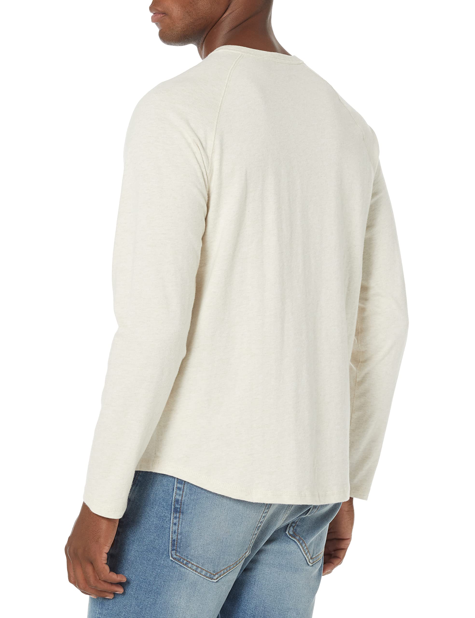 Amazon Essentials Long Sleeve Shirt for Men, Regular-Fit Henley, Available in Big & Tall, Oatmeal Heather, Medium