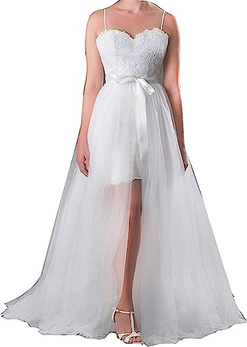 Women Wedding Maxi Tulle Skirts Detachable Train Overskirt Overlay Long Bridal Floor Length Ivory