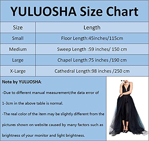 Women Wedding Maxi Tulle Skirts Detachable Train Overskirt Overlay Long Bridal Floor Length Ivory