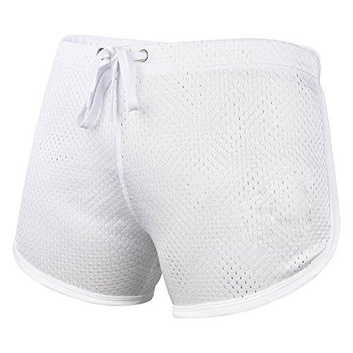Ouber Men's Workout Racing Short Shorts with Elastic Drawsting (A-White,M)