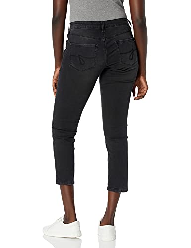 Jag Jeans Women's Mera Skinny Ankle Jean, Black + Destroy, 10