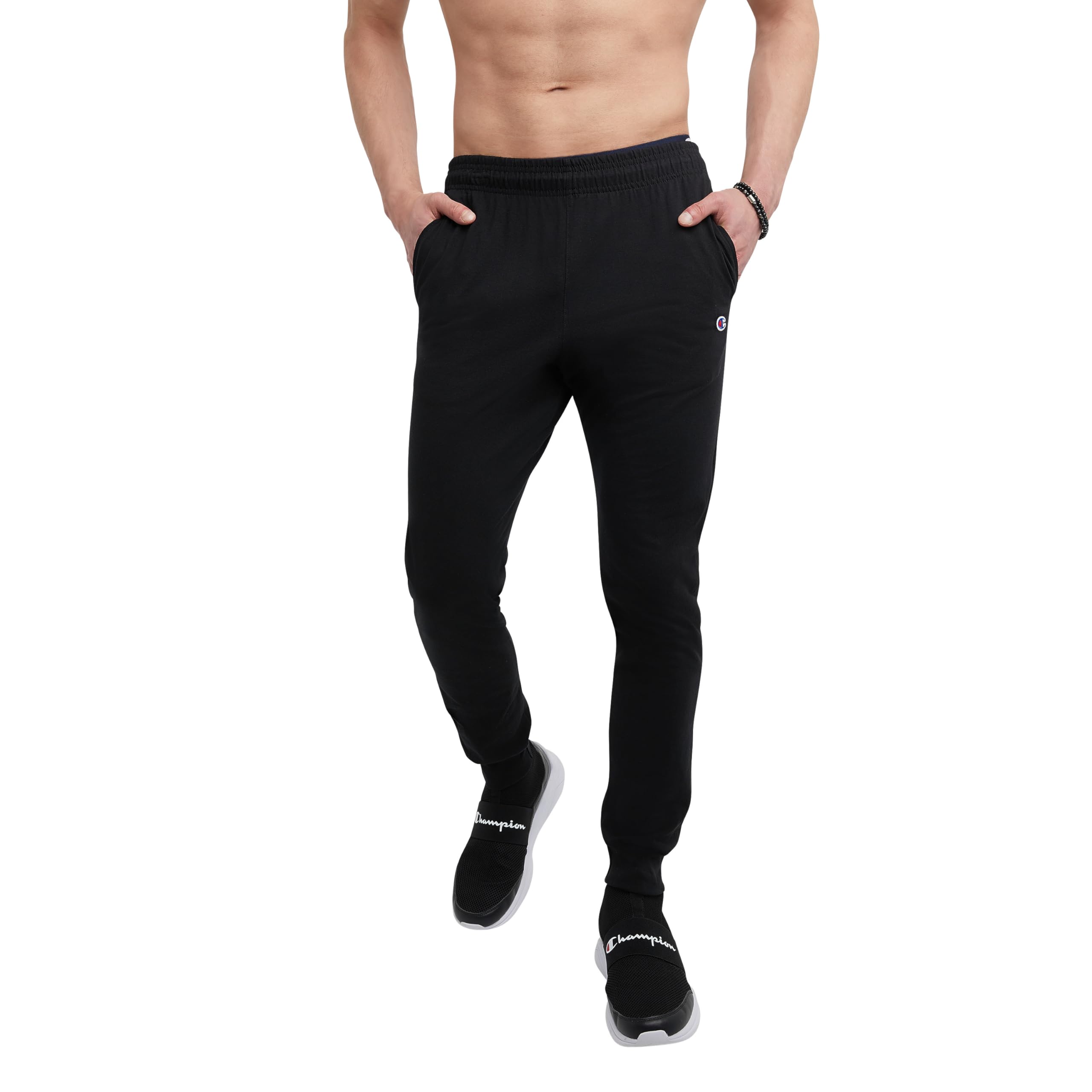 Champion mens Everyday Cotton Jogger athletic track pants, Black, Small US