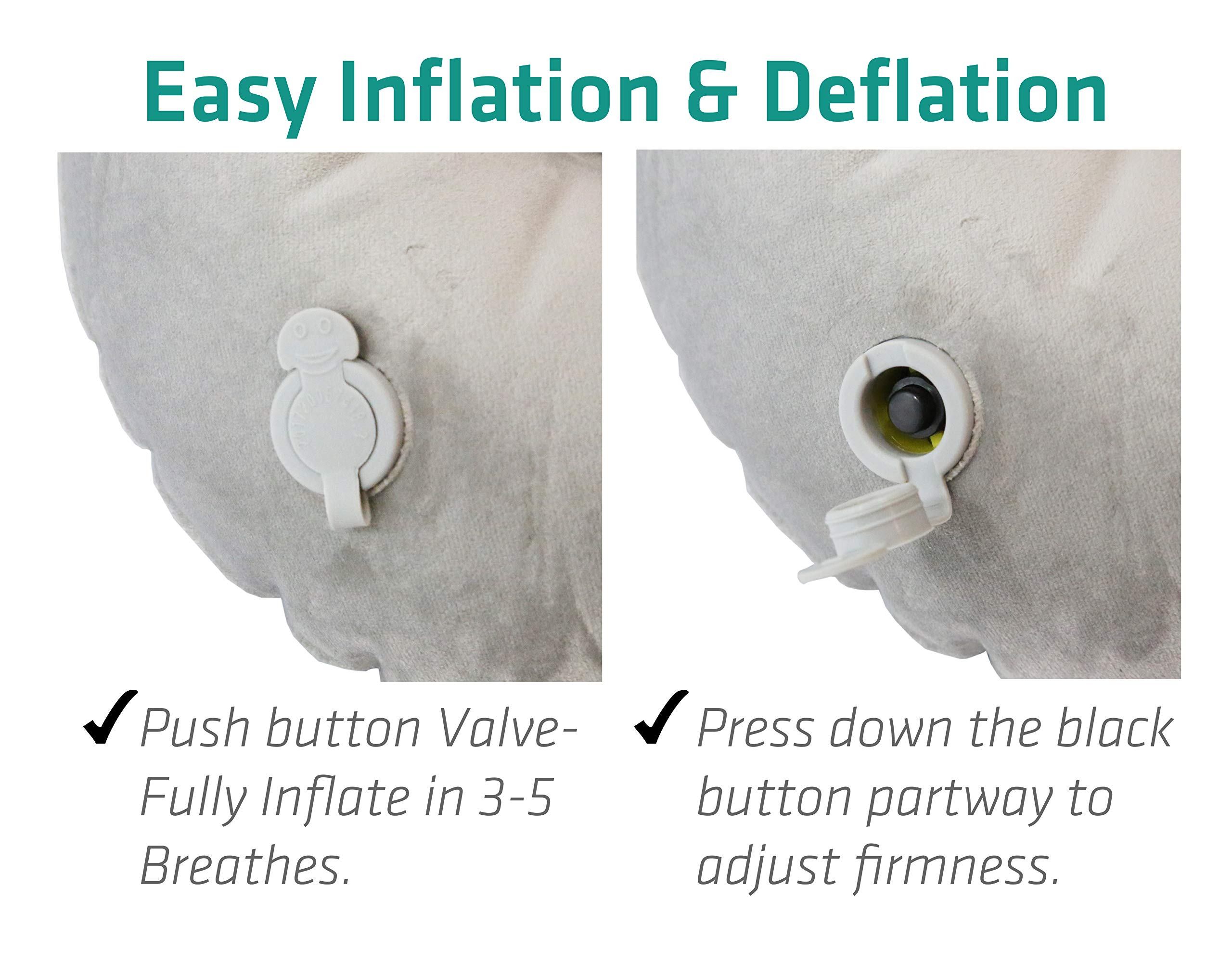TREKOLOGY Inflatable Neck Pillow for Travel - Ultimate Comfort and Support for Airplanes, Cars, and More - Ergonomic Design for Restful Sleep and Neck Relief - Essential Travel Accessory