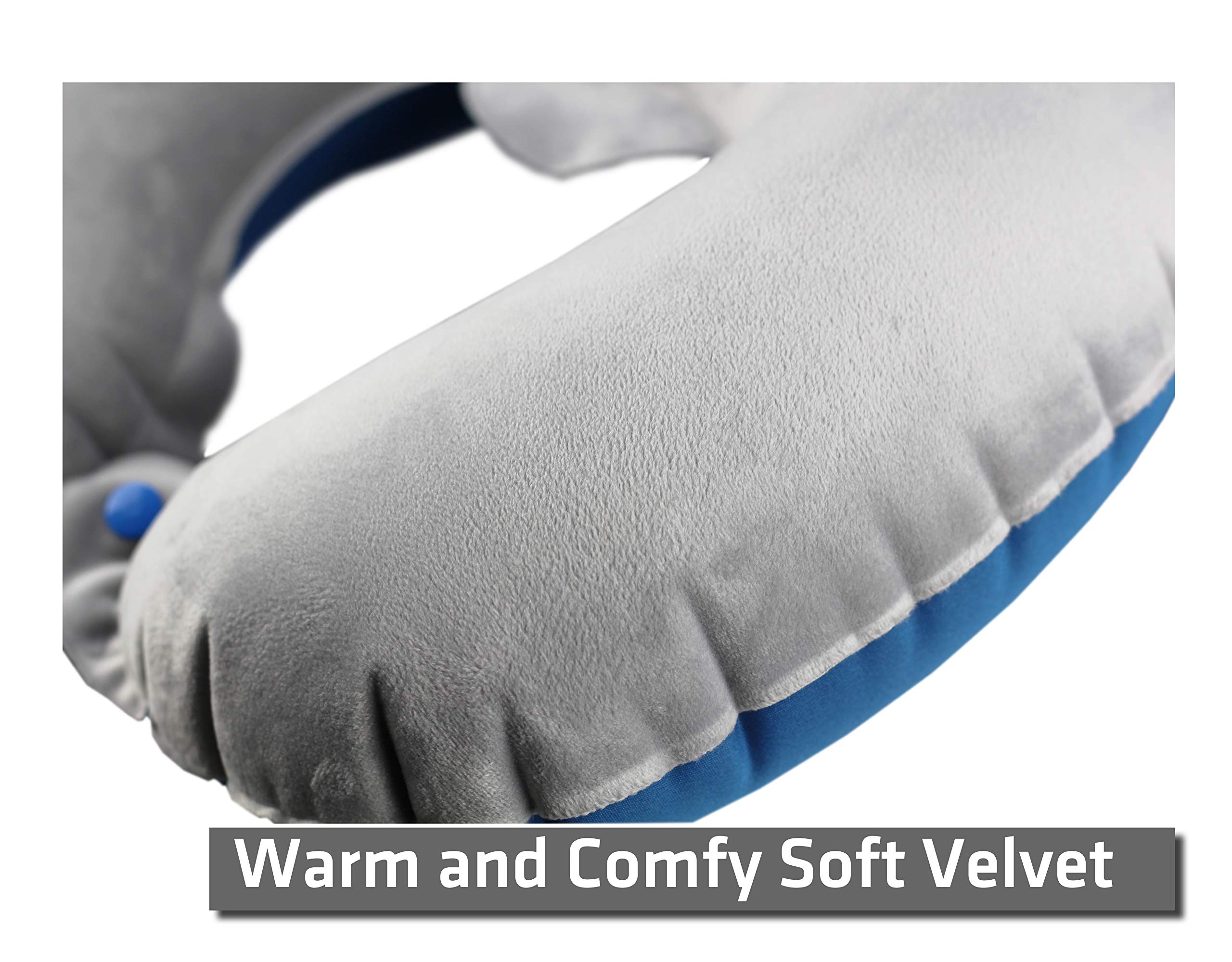 TREKOLOGY Inflatable Neck Pillow for Travel - Ultimate Comfort and Support for Airplanes, Cars, and More - Ergonomic Design for Restful Sleep and Neck Relief - Essential Travel Accessory