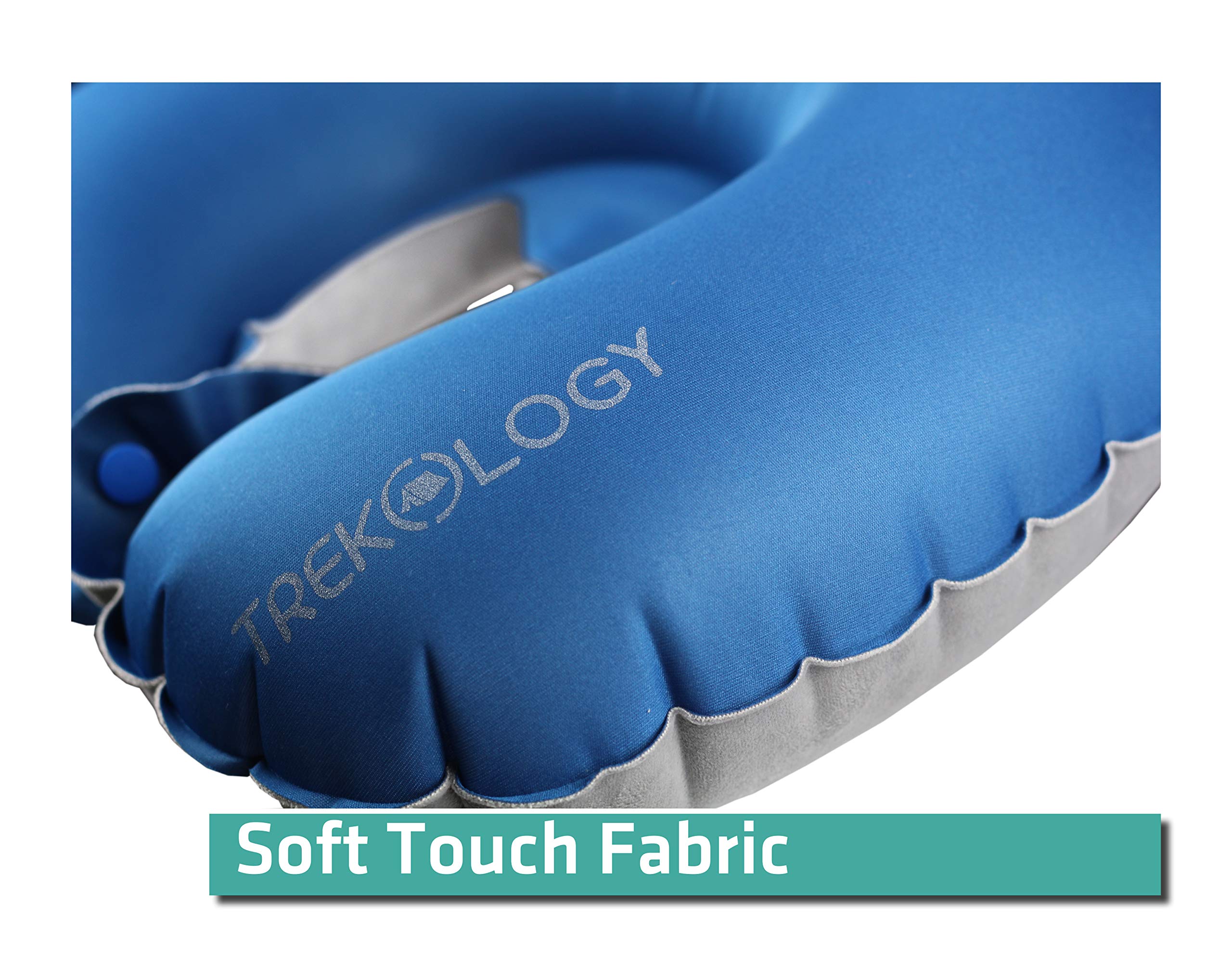 TREKOLOGY Inflatable Neck Pillow for Travel - Ultimate Comfort and Support for Airplanes, Cars, and More - Ergonomic Design for Restful Sleep and Neck Relief - Essential Travel Accessory