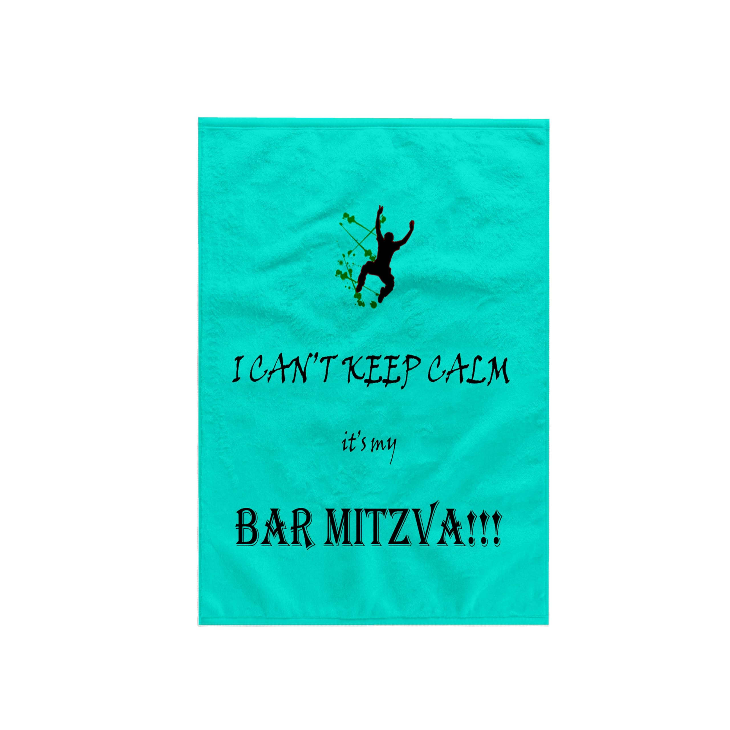 3D Rose I Cant Keep Calm its My bar Mitzvah. turquois. Saying TWL_210355_1 Towel, 15" x 22", Multicolor