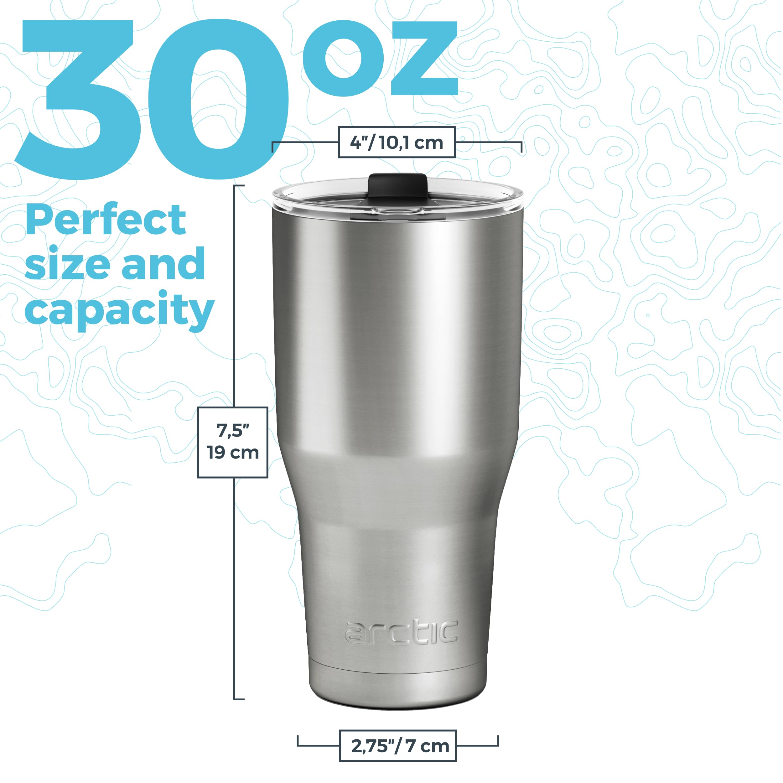 Arctic Tumblers | 30 oz Matte Turquoise Insulated Tumbler with Straw & Cleaner - Retains Temperature up to 24hrs - Non-Spill Splash Proof Lid