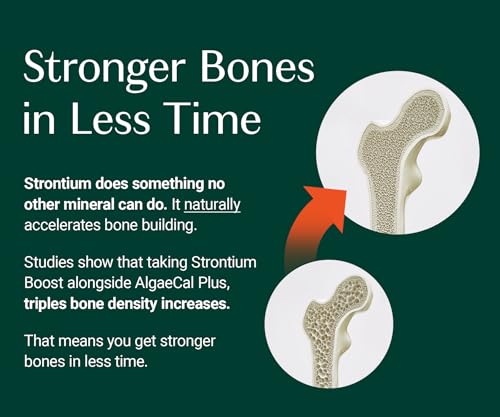 AlgaeCal Strontium Boost - Clinically Supported Strontium Citrate 680 mg Capsules Bone Strength Supplement - Pair with AlgaeCal Plus to Increase Bone Density in Just 6 Months, 3 Month Supply
