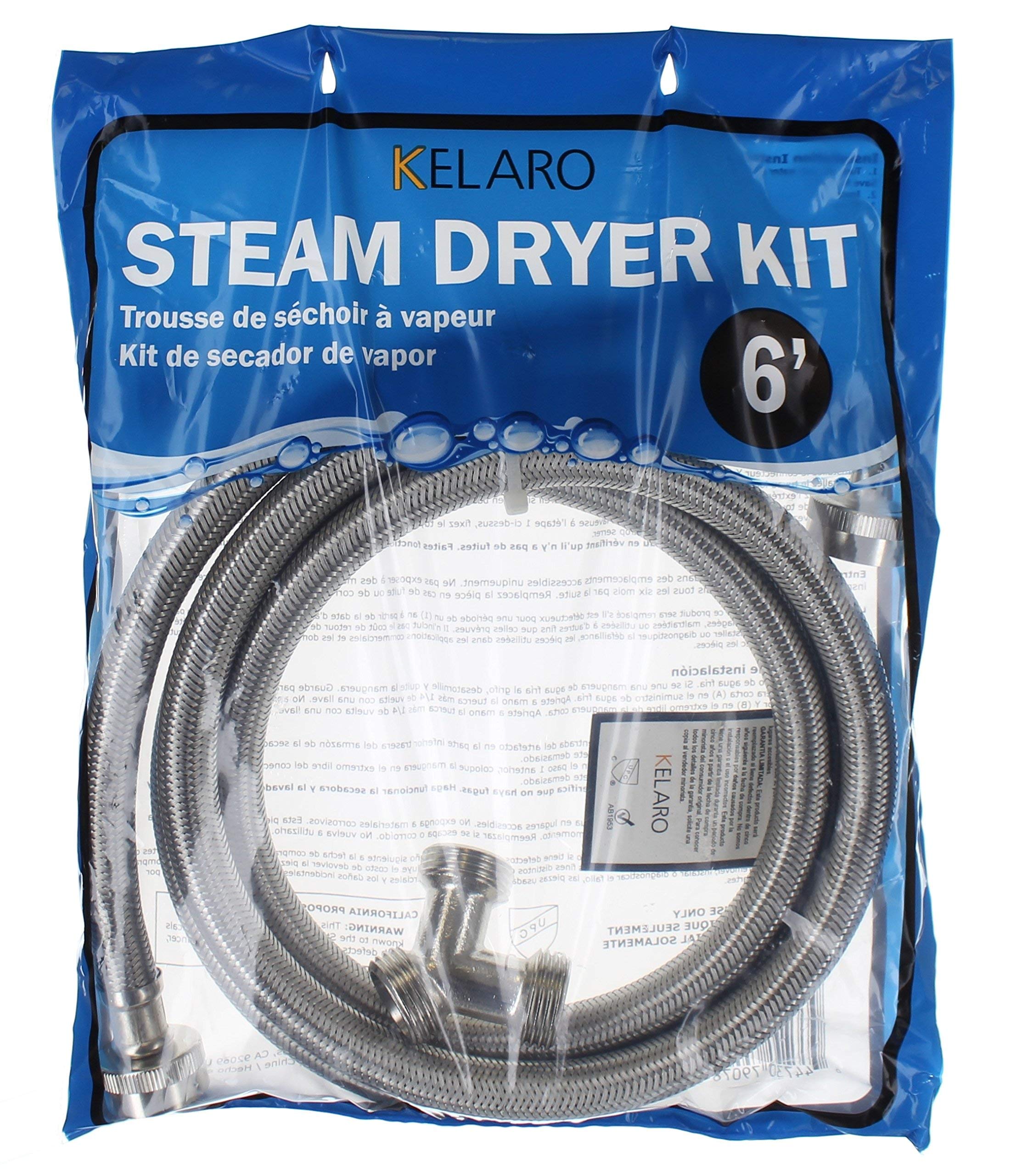 Premium Steam Dryer Hose Installation Kit - Stainless Steel - Multiple Lengths from Kelaro
