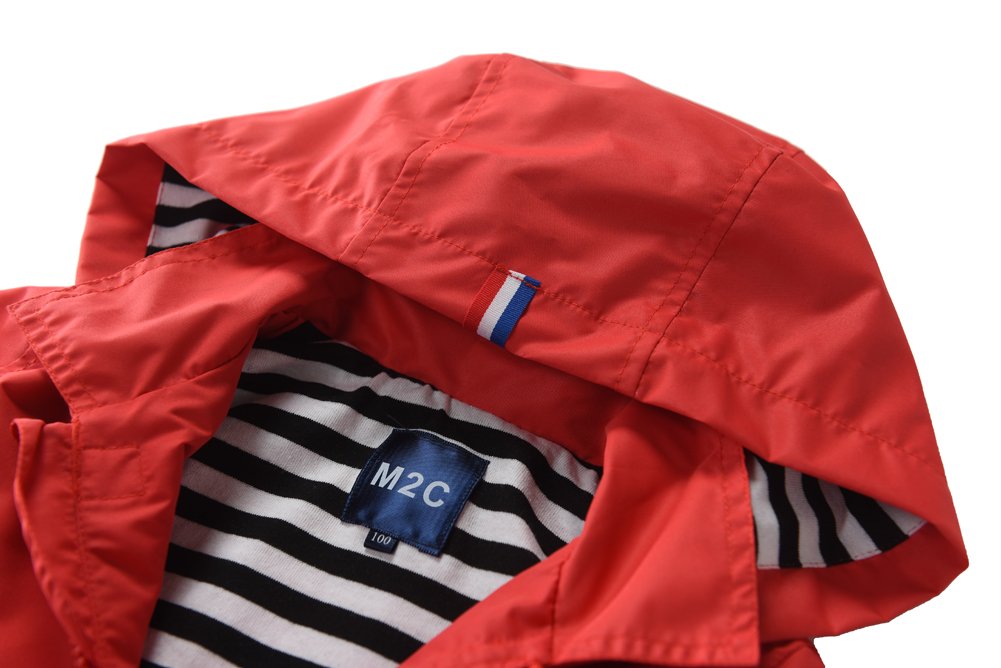 M2C Boys Girls Cotton Lined Rain Jacket Waterproof Light Windbreaker 4T Red
