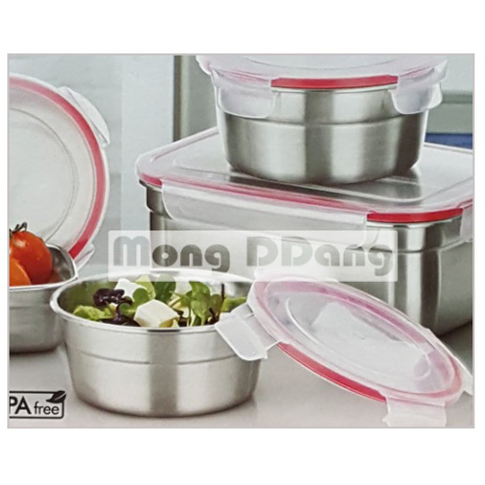 [KITCHEN FLOWER] Stainless Steel SS Storage Airtight container Set 14P (Including Lids) BPA Free