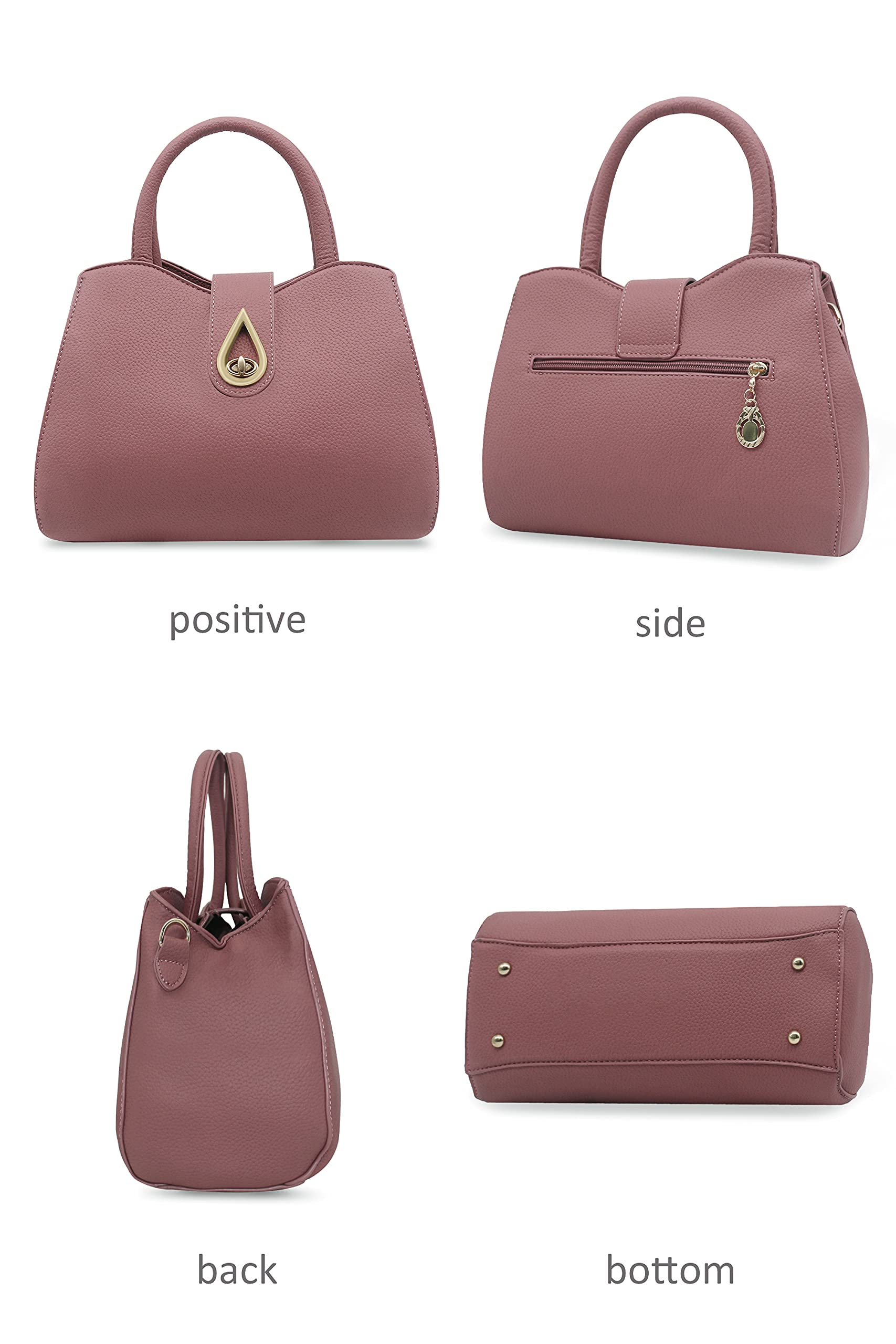 Pahajim Womens Handbag Tote Leather Purses Shoulder bags Satchel Bags Tote Bags Tote Purses for Women(Dark pink)
