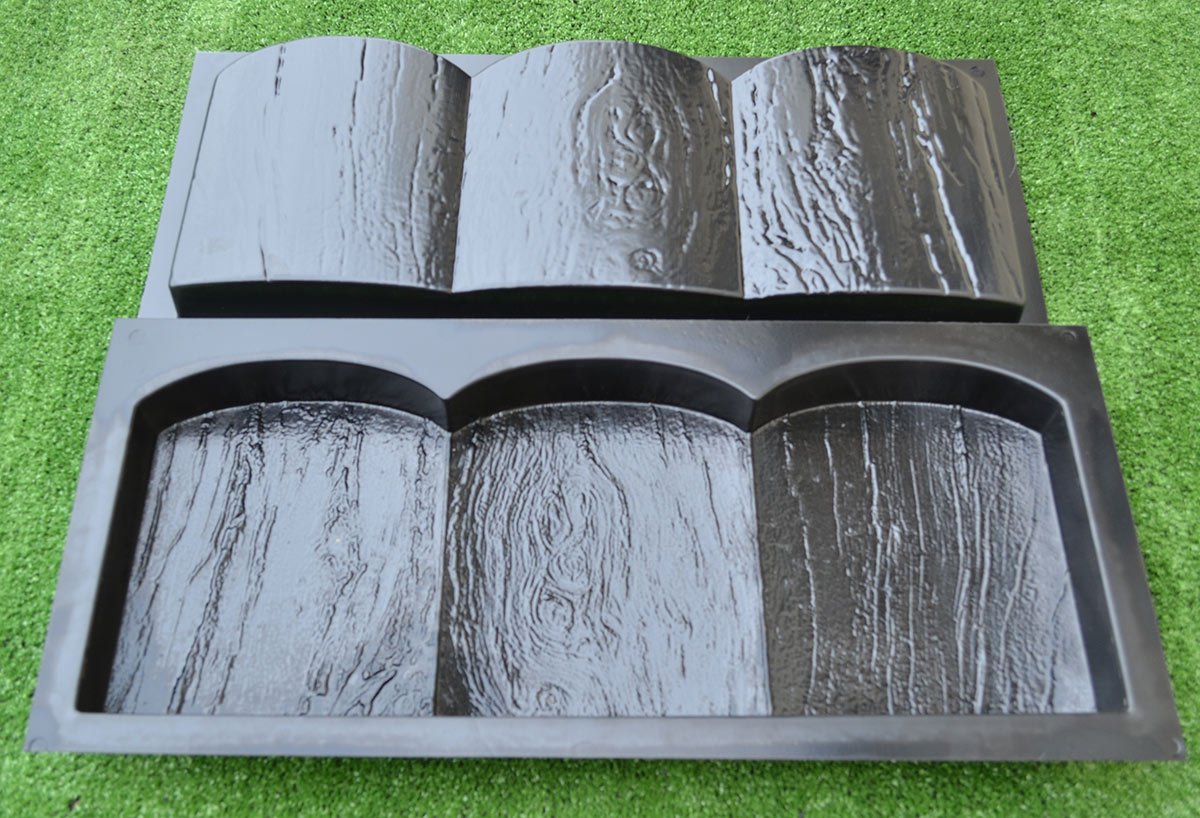 2 Pieces Edge Old Wood Board Stone MOLDS Edging Border Mould Garden Path #BR03