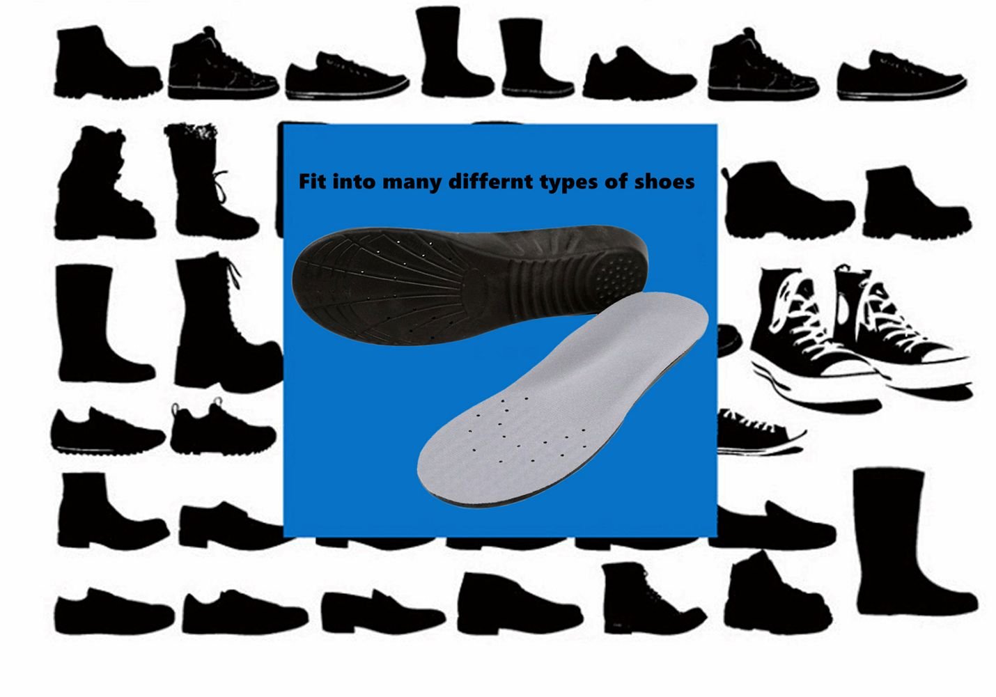 Shoe Insoles, Memory Foam Insoles, Providing Excellent Shock Absorption and Cushioning for Feet Relief, Comfortable Insoles for Men and Women for Everyday Use, L [US M: 8-12/W: 10-15] Black