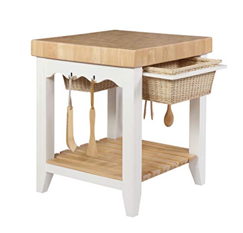 Powell Furniture Kitchen Island, White, 30" x 30" x 36.1/4"