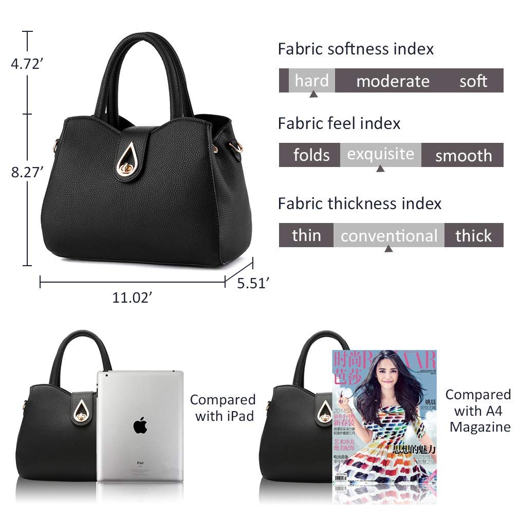 Pahajim Womens Handbag Tote Leather Purses Shoulder bags Satchel Bags Tote Bags Tote Purses for Women(Dark pink)